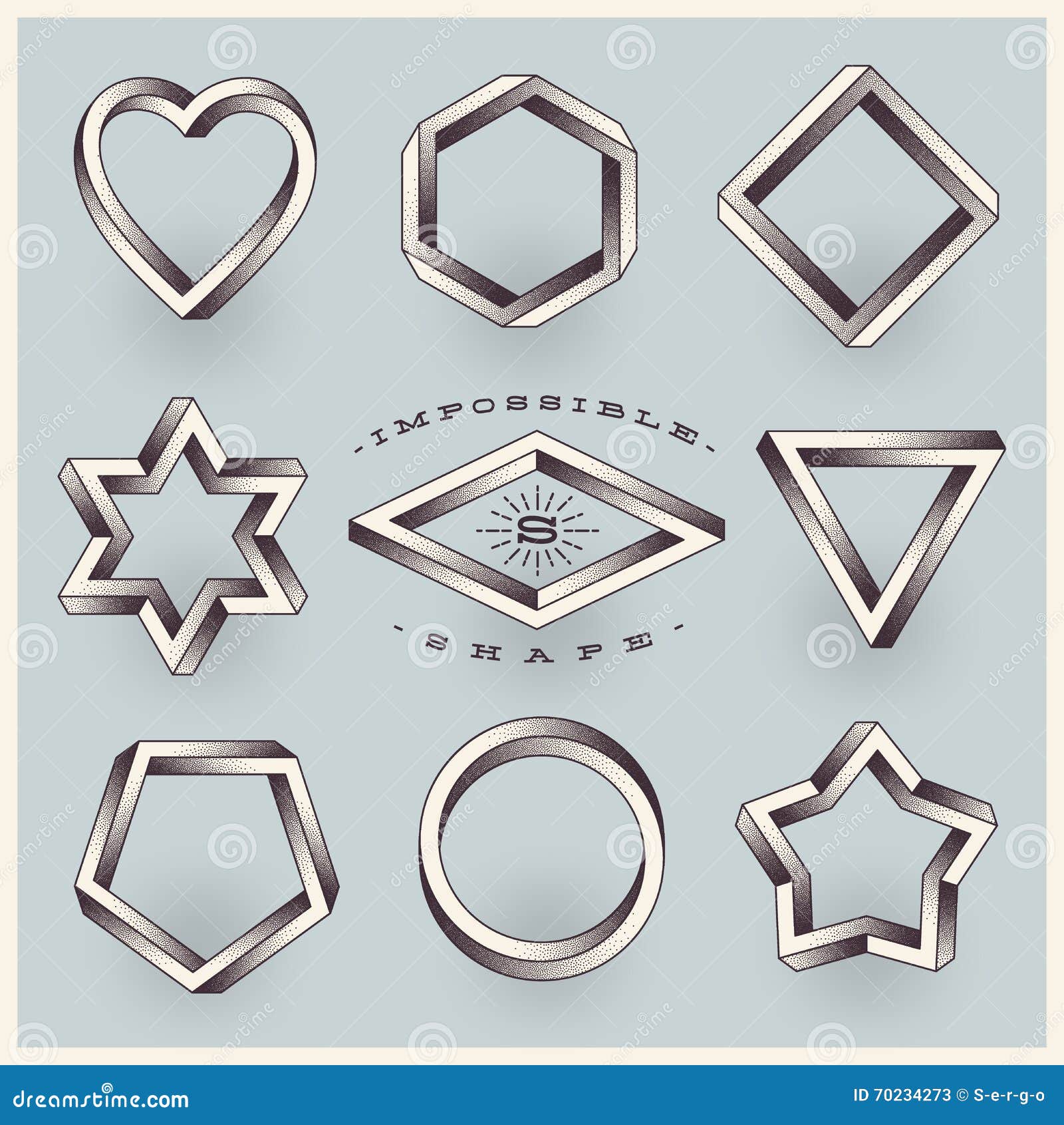 Set of impossible shapes stock vector. Illustration of rhombus - 70234273