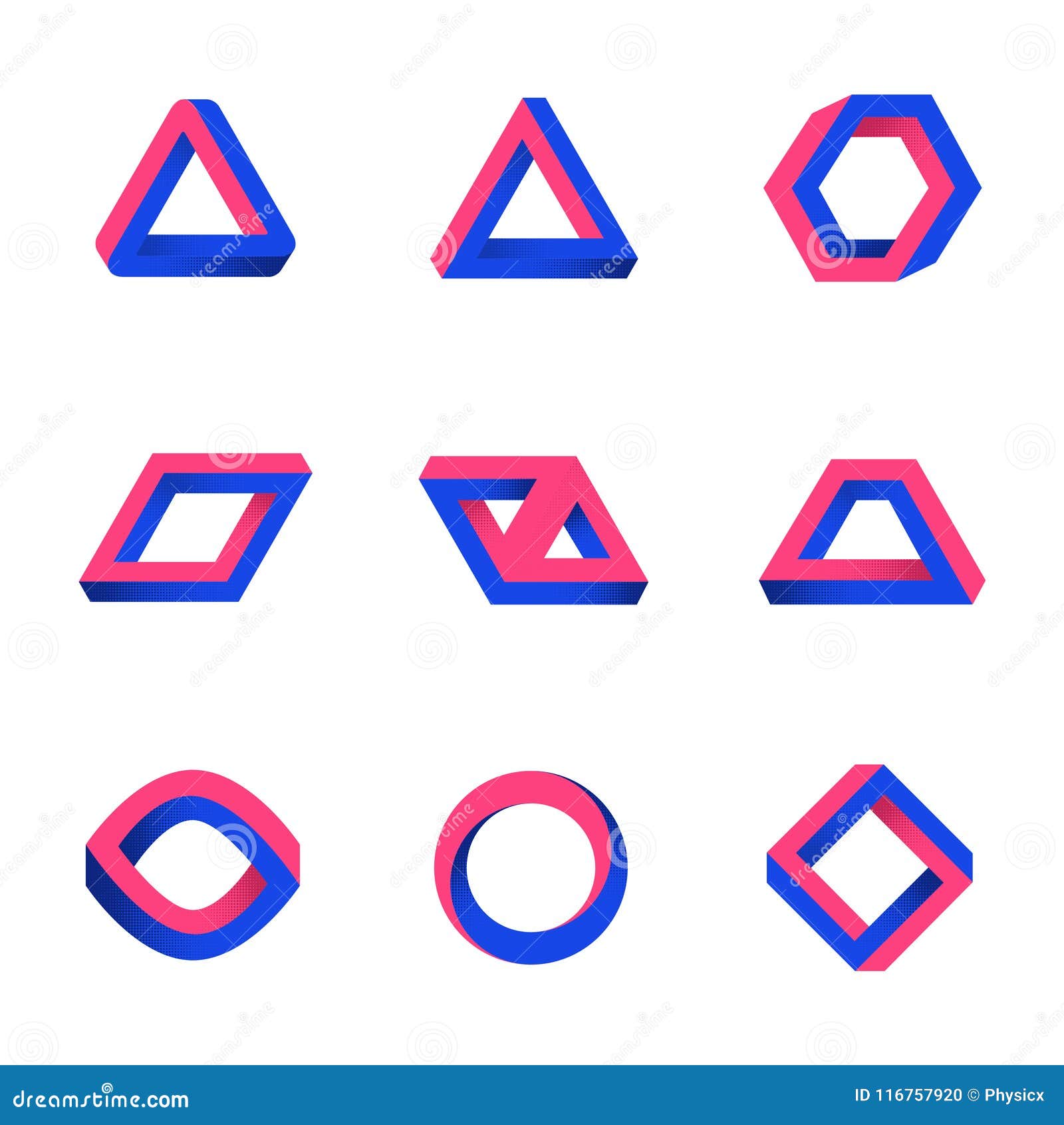 Set of Impossible Shapes. Web Design Elements. Optical Illusion Stock ... Set of Impossible Shapes. Web Design Elements. Optical Illusion Stock ...
