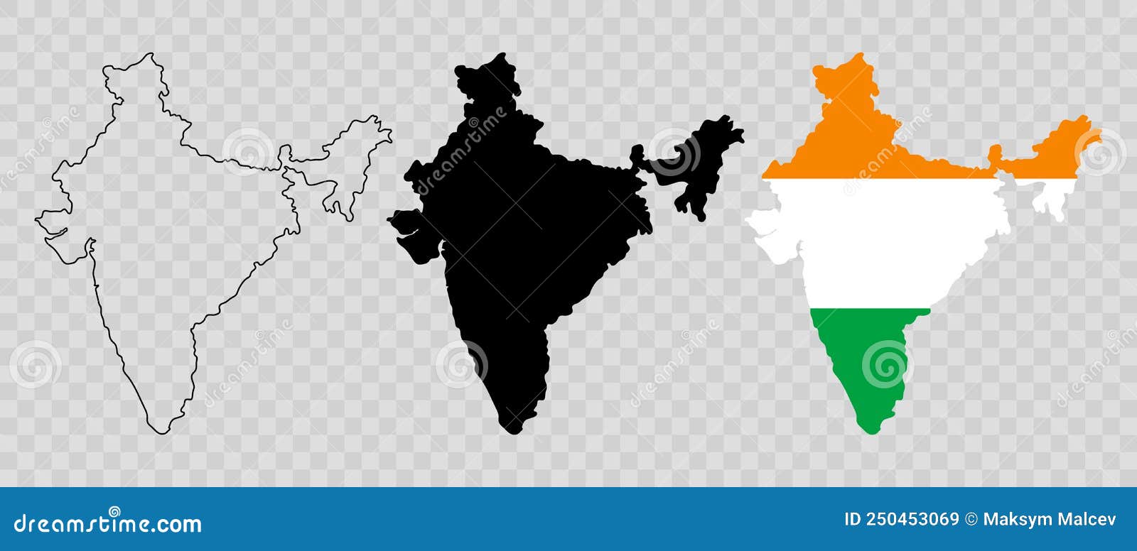 Set of India Map Illustration Isolated on Transparent Background ...