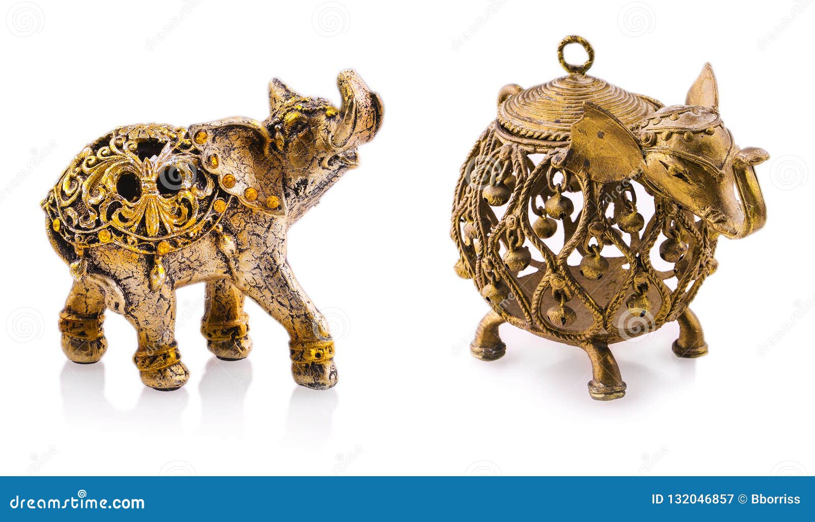 Set of Indian Elephant with Bells Metal Candlestick Stock Image - Image ...