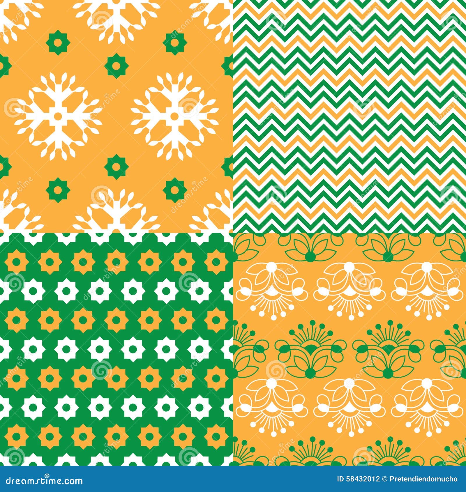 Set of Indian Seamless Patterns Stock Vector - Illustration of diwali ...