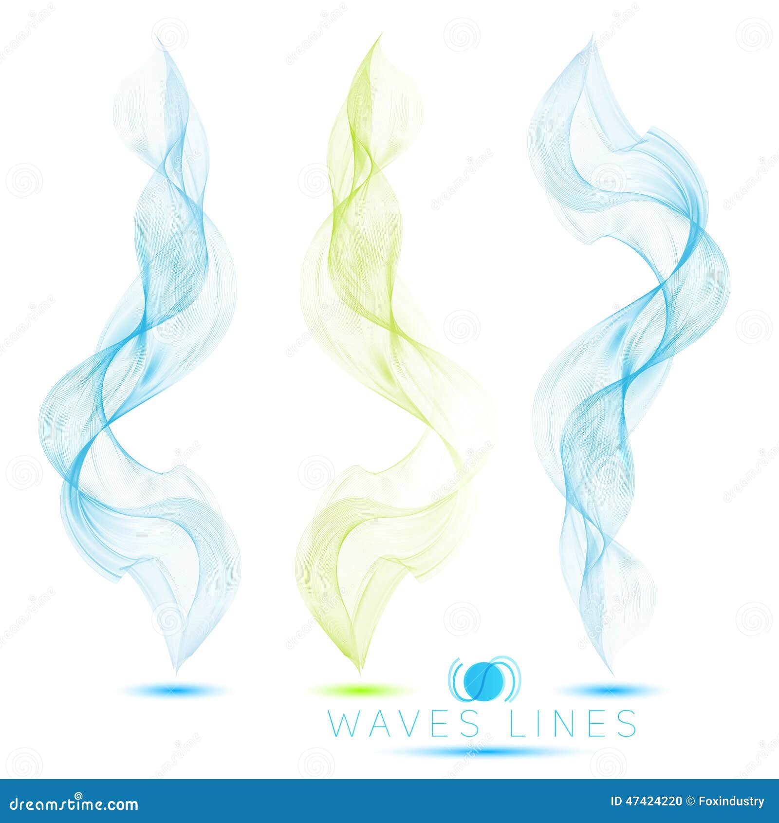 Set Individual Beautiful Vertical Massive Waves Abstract Stock Vector ...