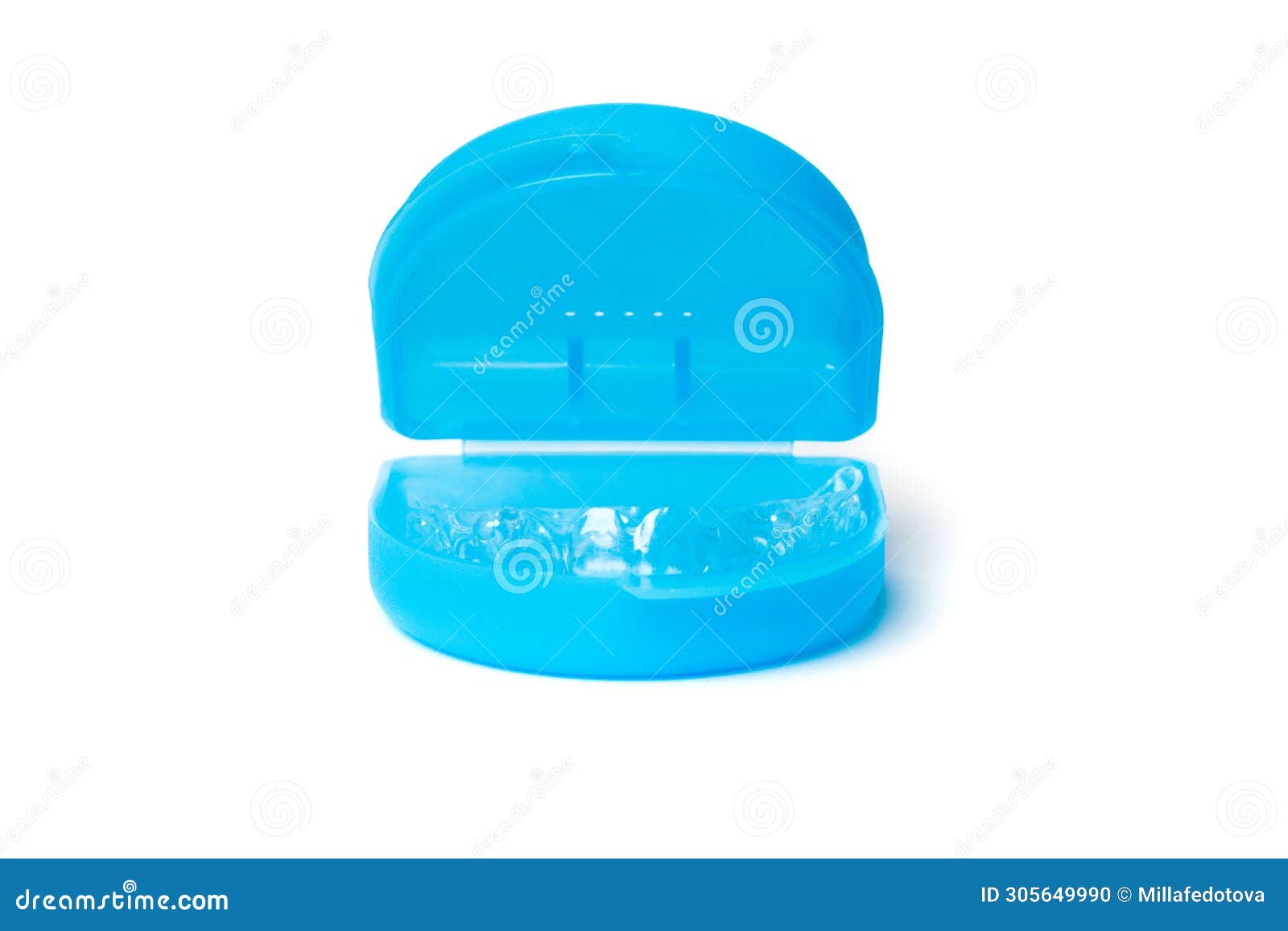 Set of Individual Dental Trays for Whitening in Blue Container Stock ...