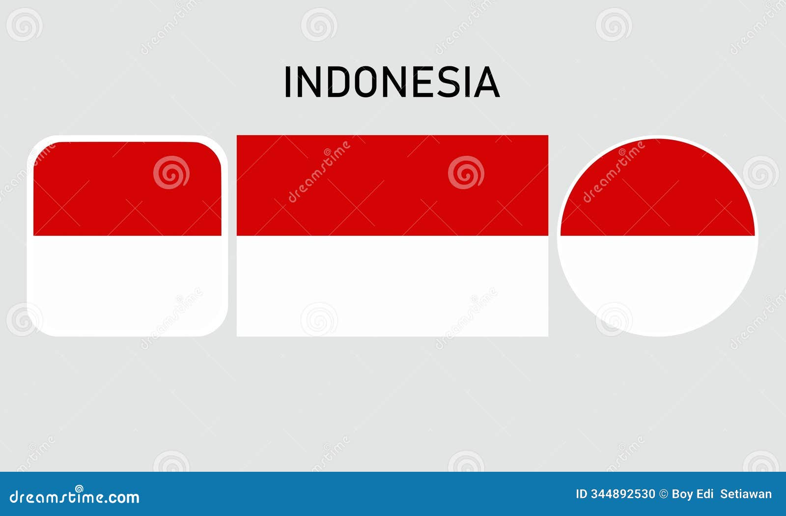 A Set of Indonesia Flags in Square, Rectangular and Round Shapes. Stock ...