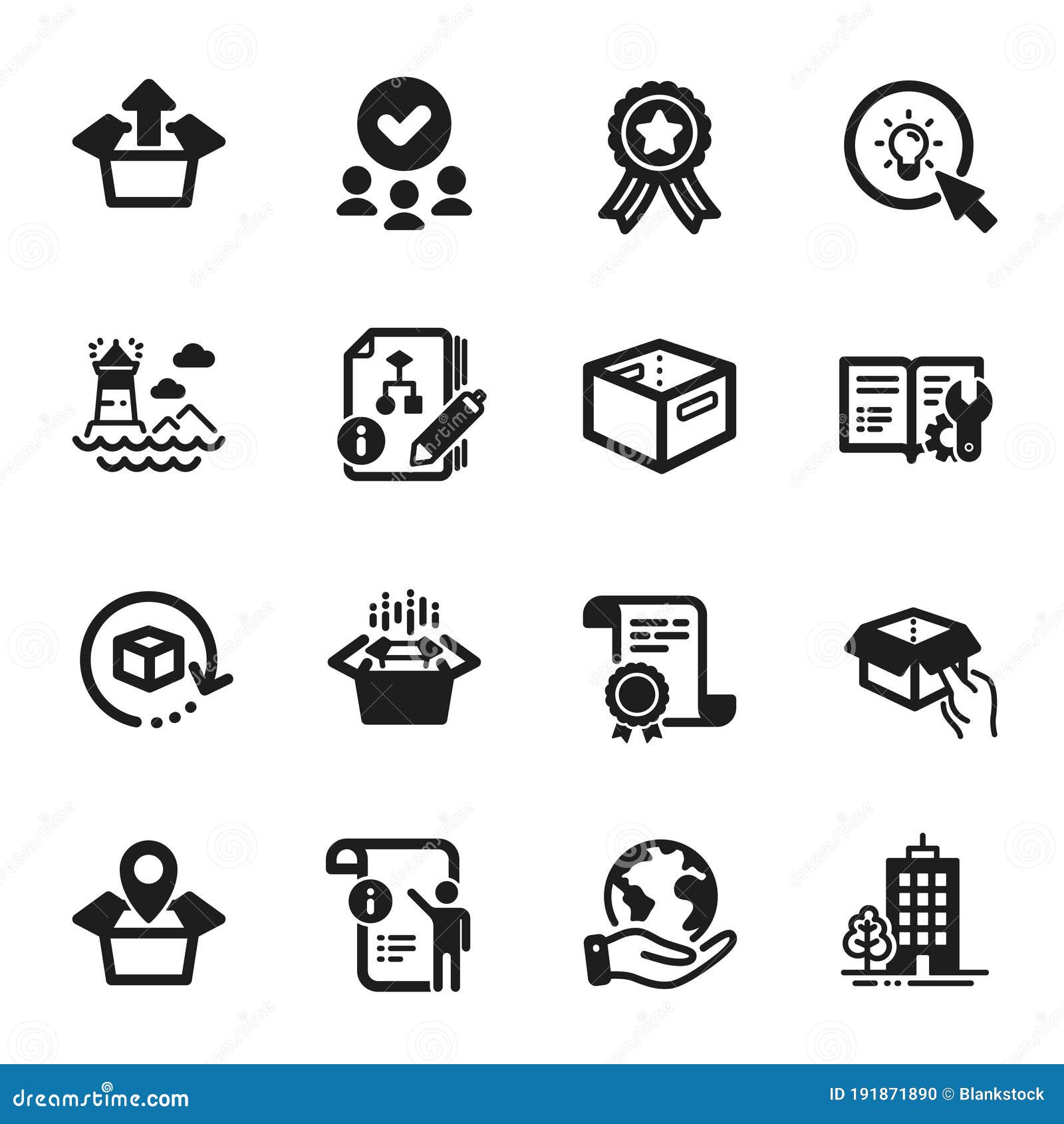 Set of Industrial Icons, Such As Return Package, Packing Boxes ...