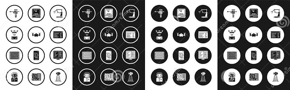 Set Industrial Machine Robotic Robot Arm Hand Factory, Mechanical Screwdriver, Software, Web ...