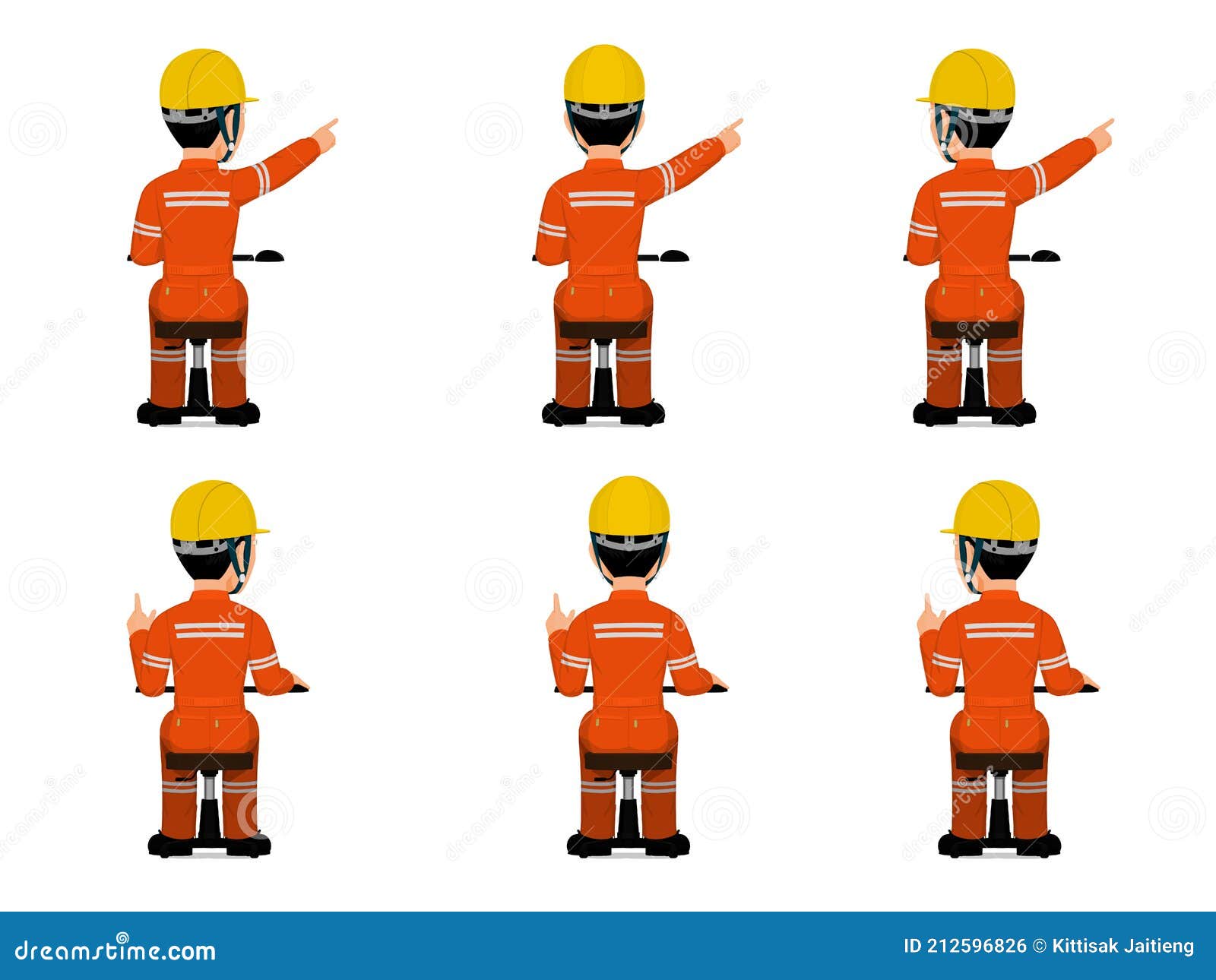 Set of Industrial Worker is Pointing To Something Stock Vector ...