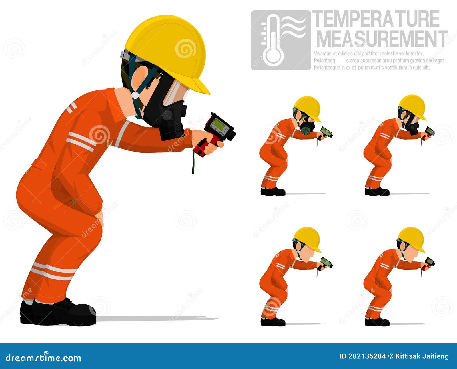 Set of Industrial Worker Using Pyrometer for Measuring Temperature ...