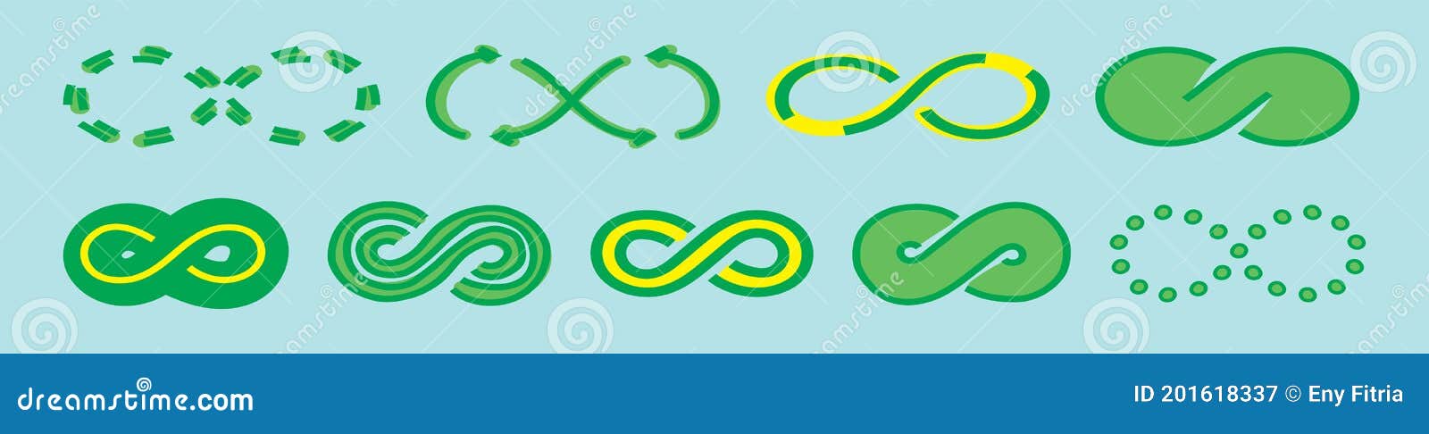 Set of Infinity. Cartoon Icon Design Template with Various Models ...