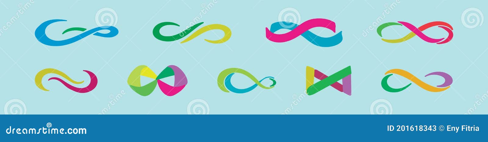 Set of Infinity. Cartoon Icon Design Template with Various Models ...
