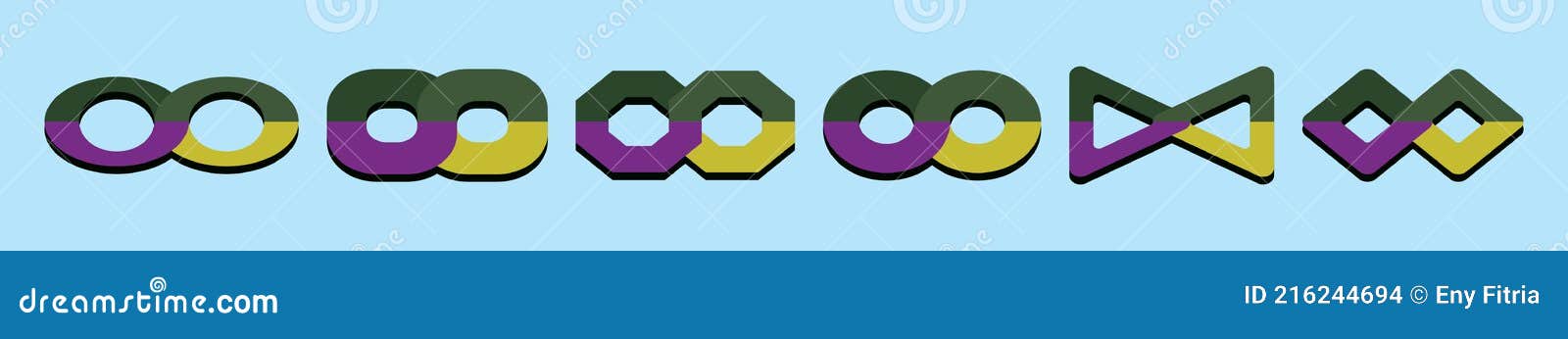 Set of Infinity Cartoon Icon Design Template with Various Models ...