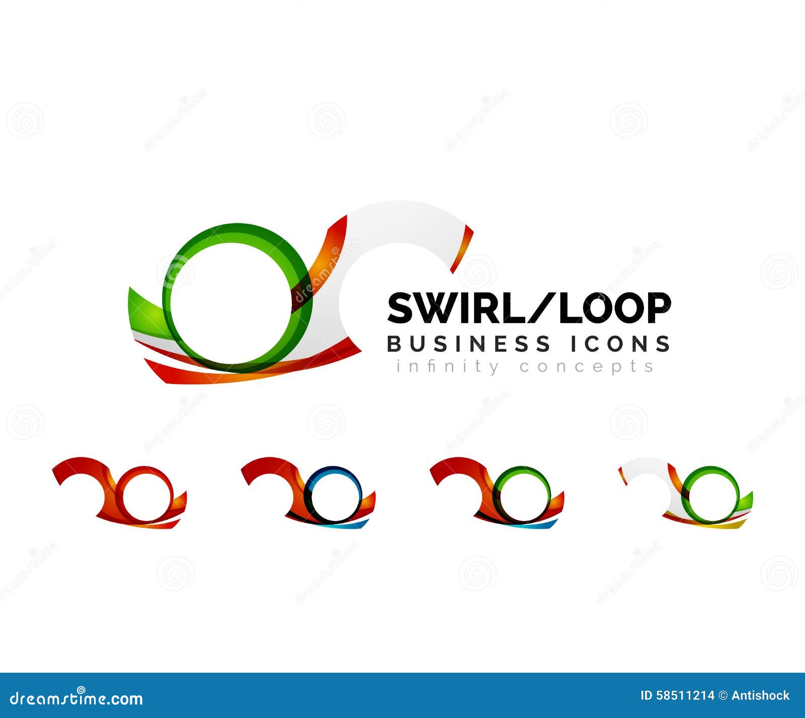 Set of Infinity Concepts, Loop Logo Designs Stock Illustration ...
