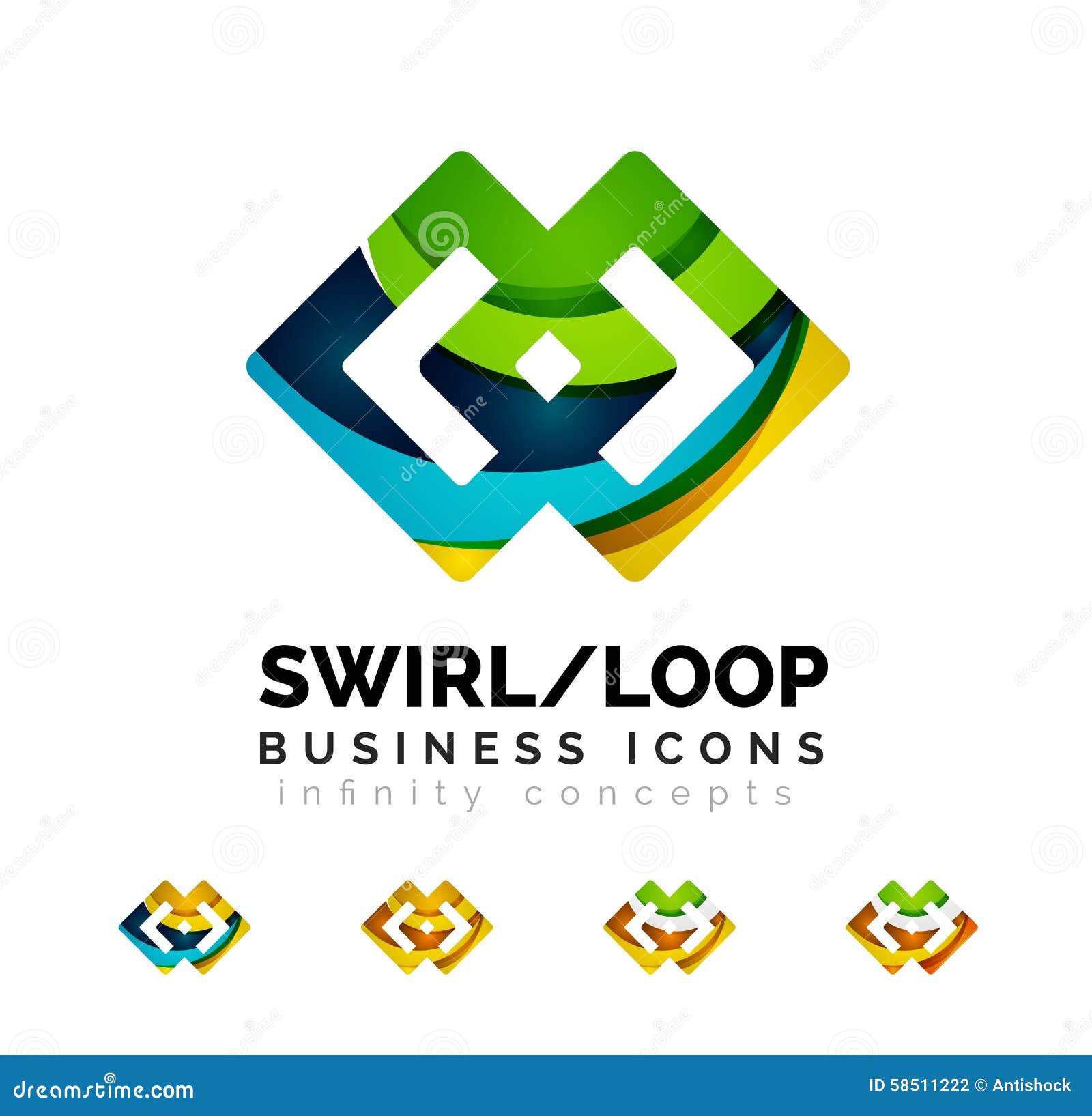 Set of Infinity Concepts, Loop Logo Designs Stock Illustration ...