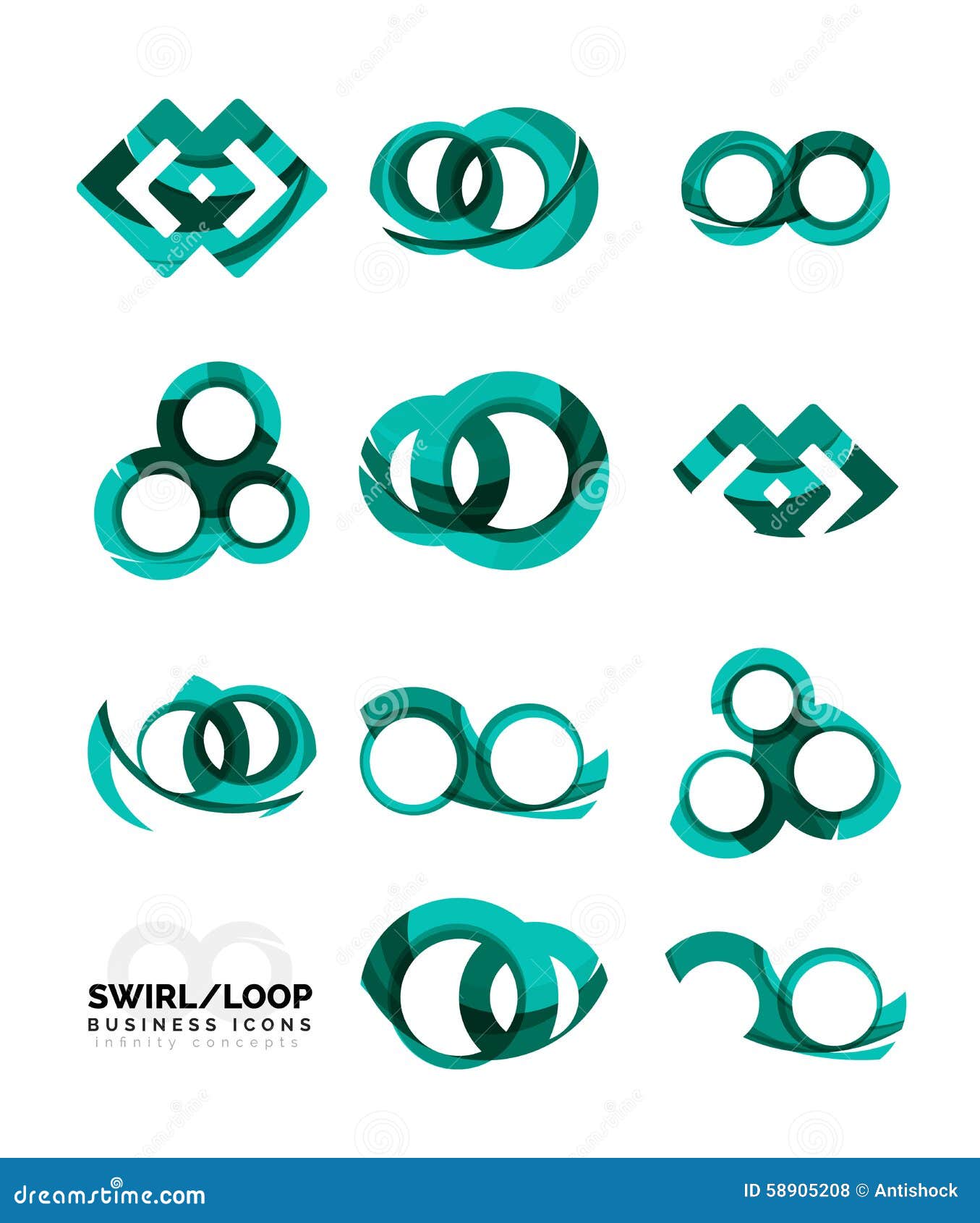 Set Of Infinity Concepts, Loop Logo Designs Stock Vector - Image: 58905208