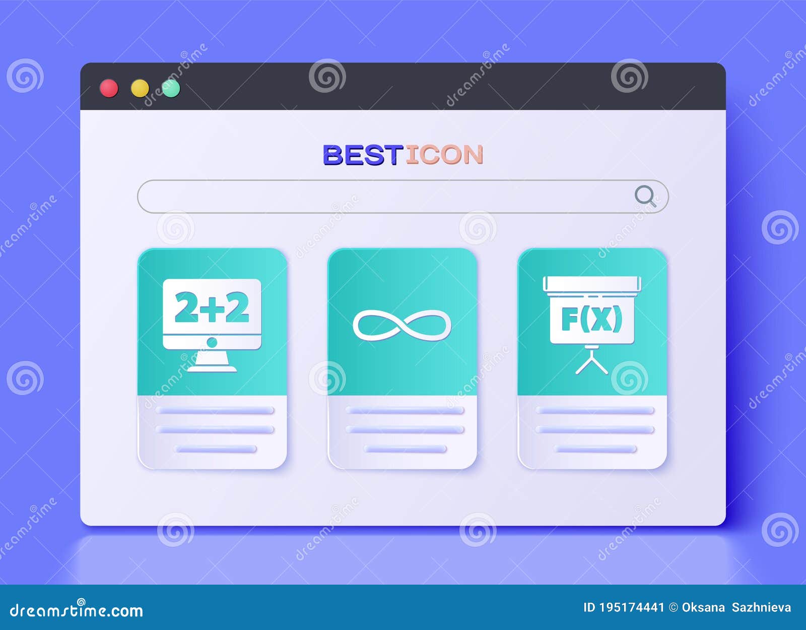 Set Infinity, Equation Solution and Chalkboard Icon. Vector Stock ...
