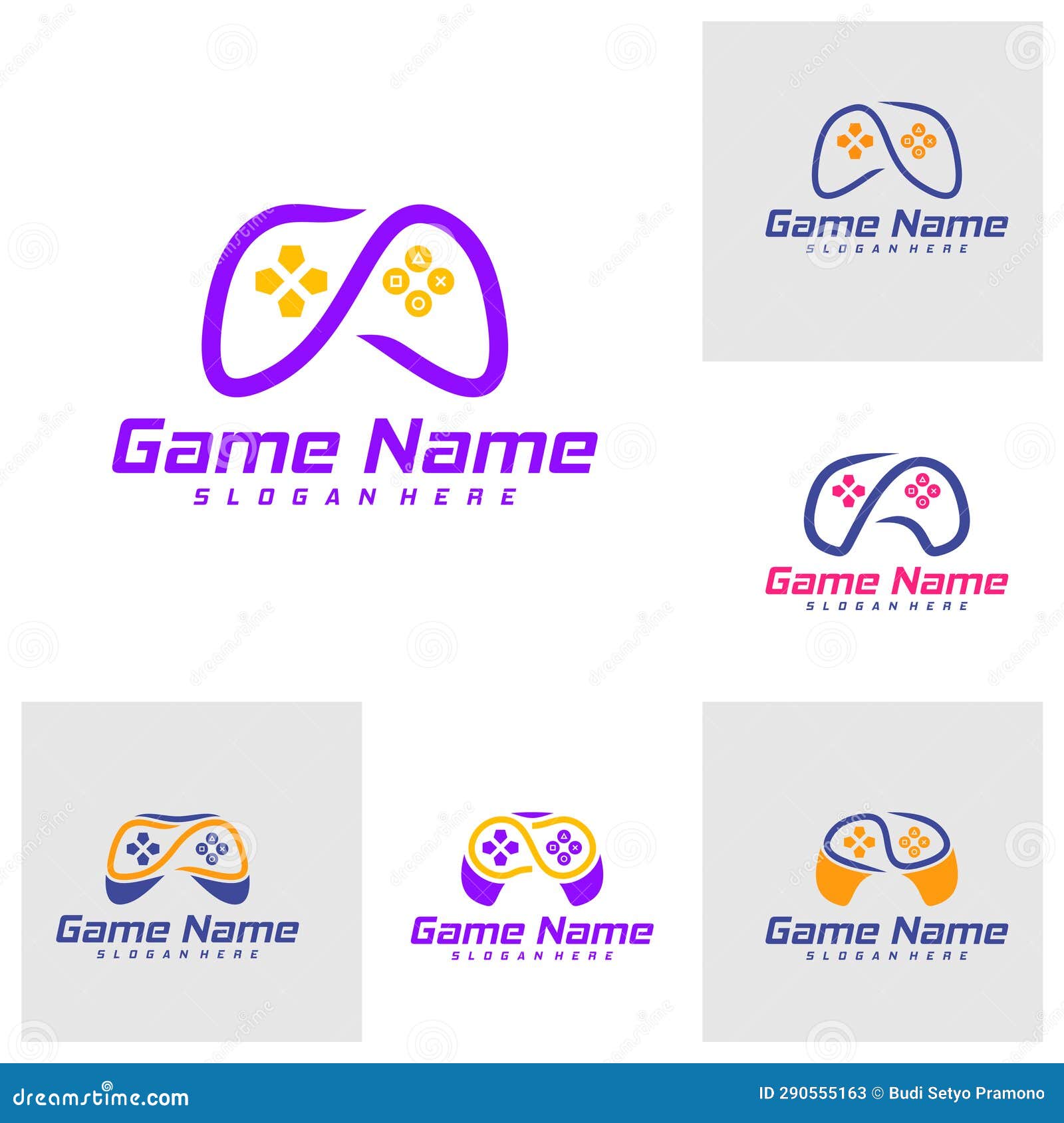 Set of Infinity Gamepad Logo Design Vector. Creative Joystick Logo ...