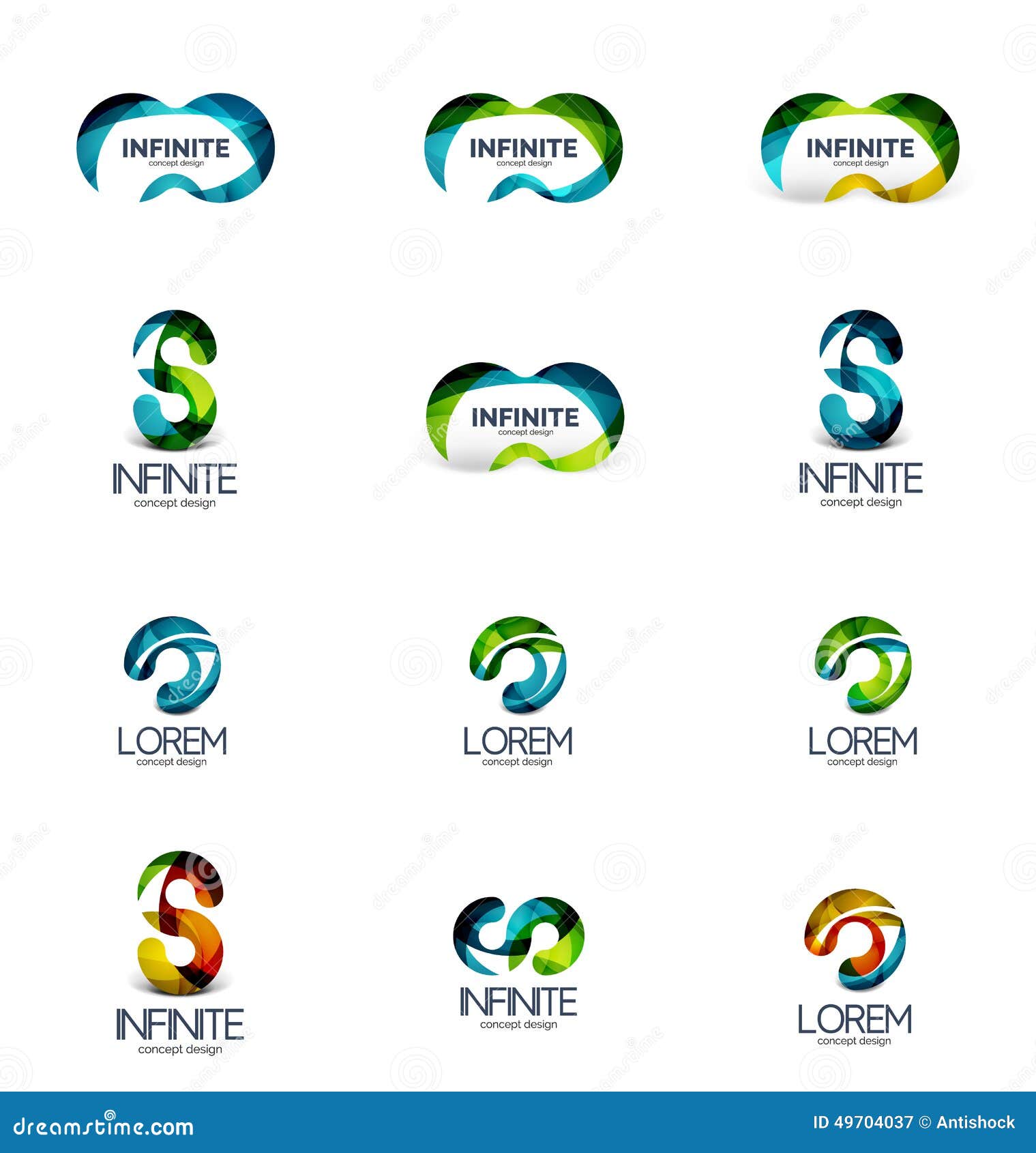 Set of Infinity and Loop Company Logos Stock Vector - Illustration of ...