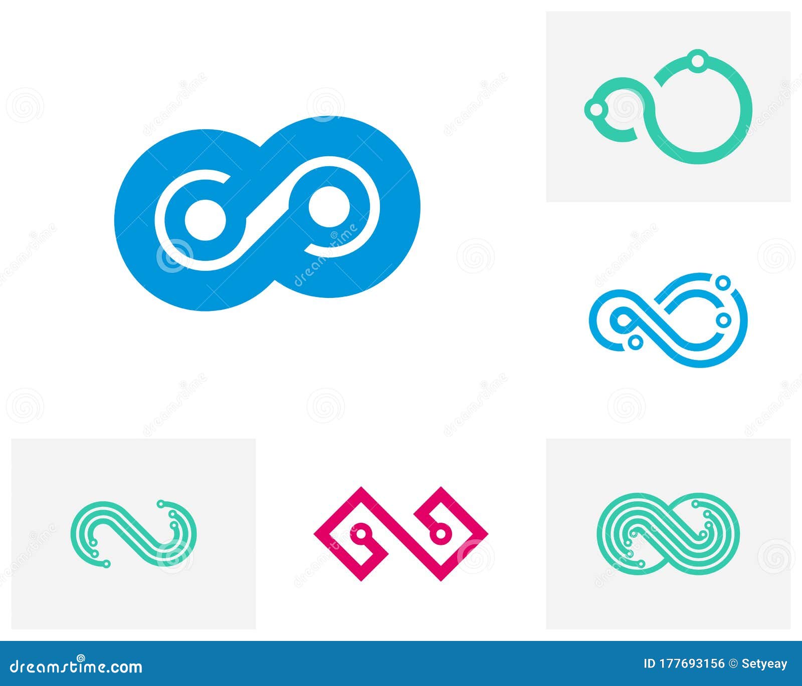 Set of Infinity Tech Logo Vector Template, Creative Infinity Logo ...