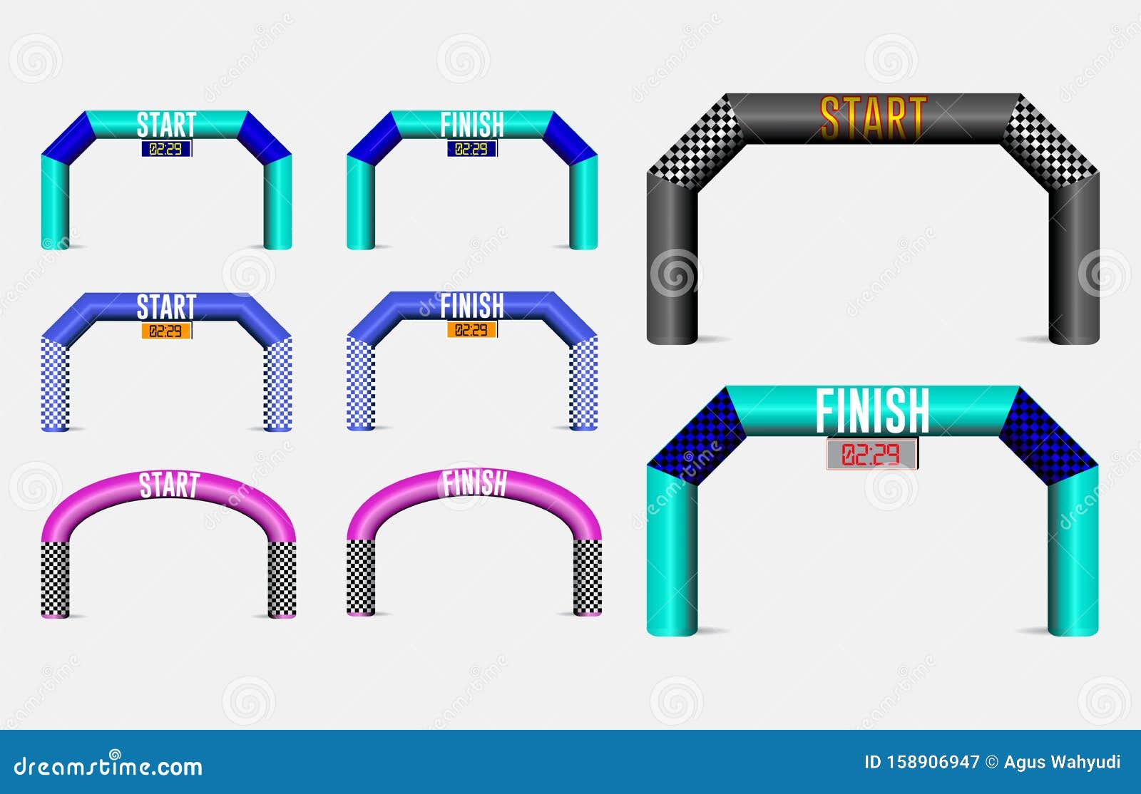 Inflatable Arches Vector Set Isolated From Background | CartoonDealer ...