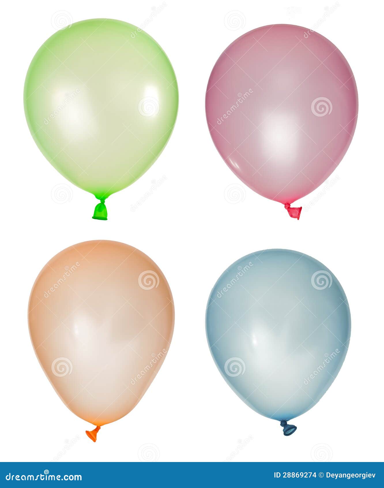 Set of Inflated Balloons from Different Colors Stock Photo - Image of ...