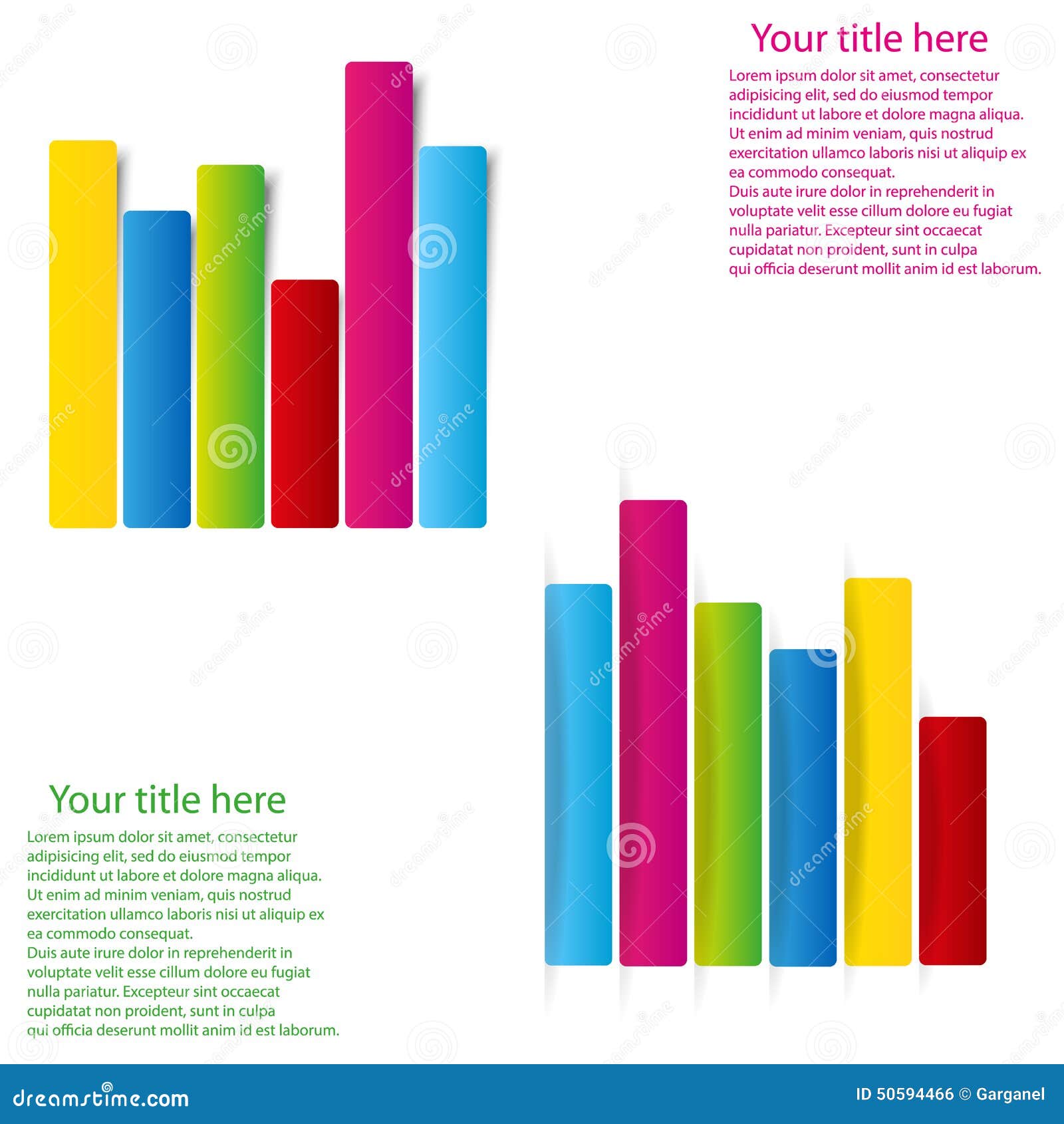 Set of Info Graphic Statistic Graph Flat Style Stock Illustration ...