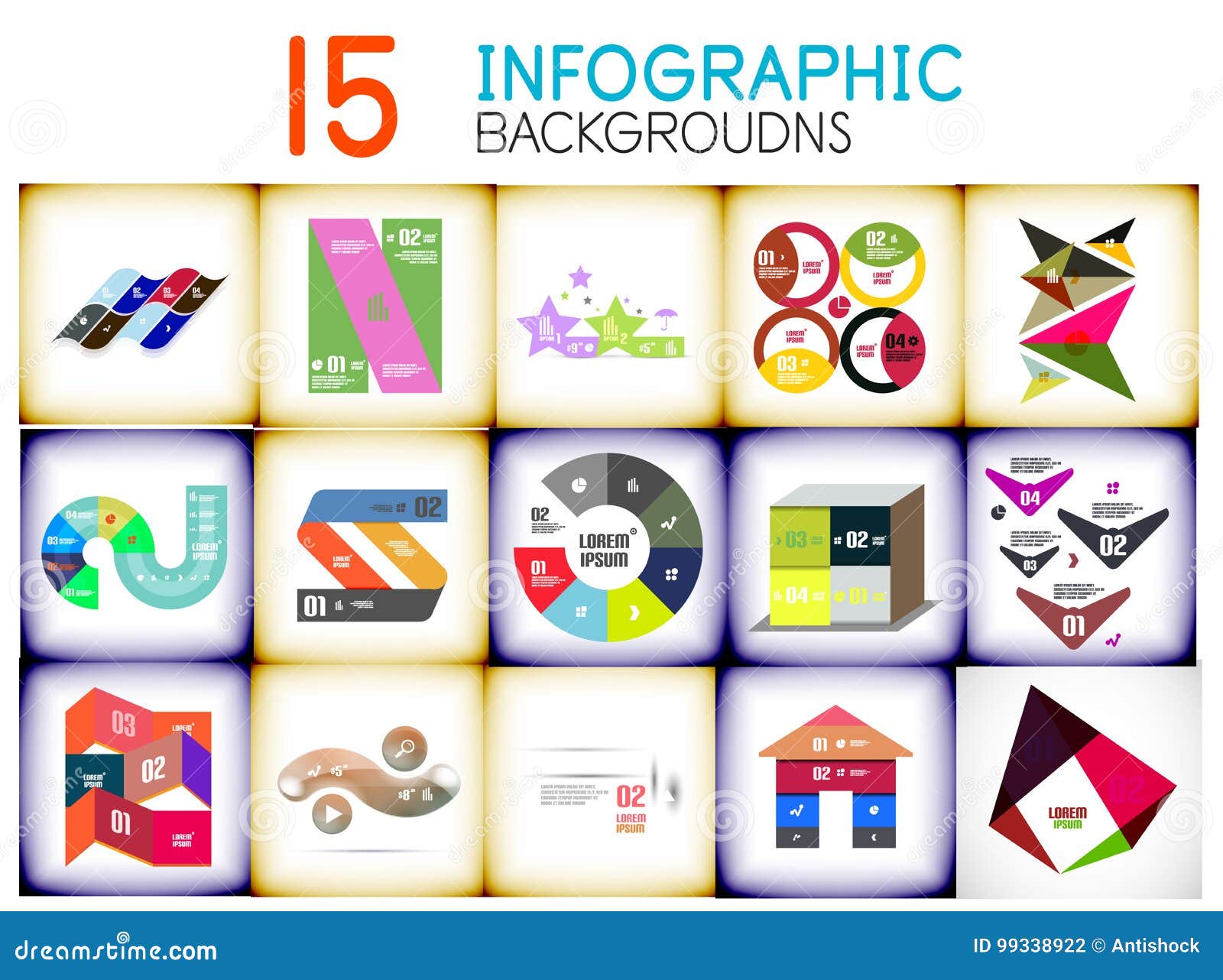 Set of Infographic Backgrounds Stock Vector - Illustration of line ...