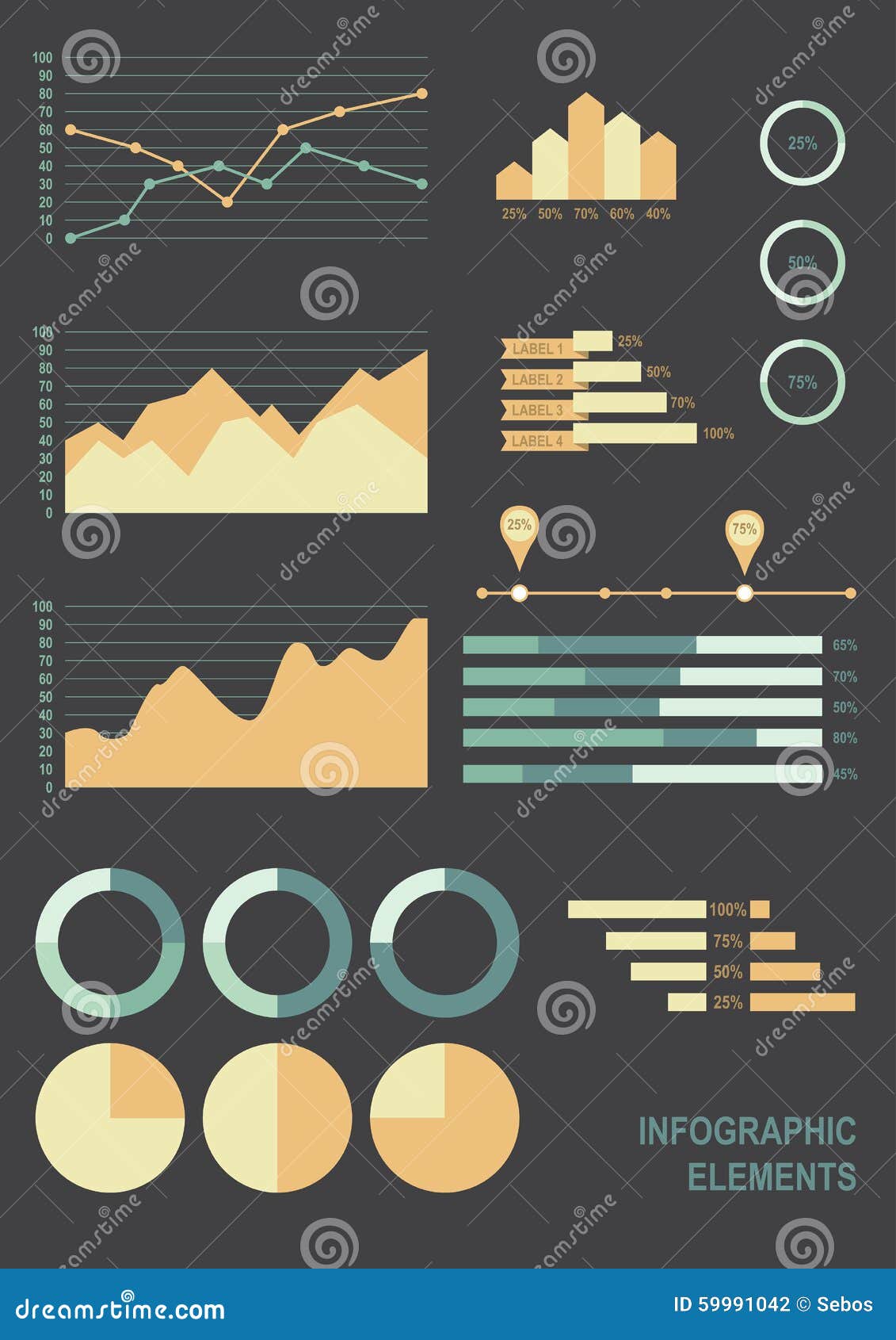 Set of Infographic Business Elements Stock Vector - Illustration of ...
