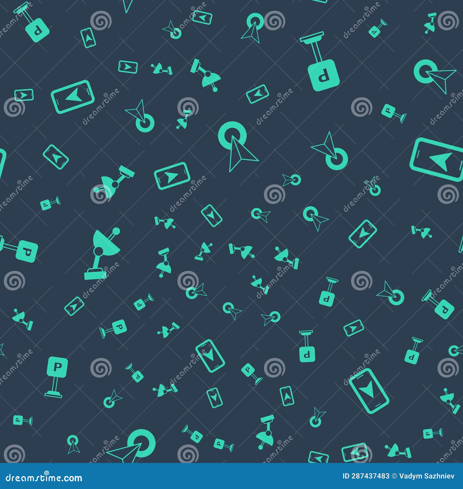 Set Infographic of City Map Navigation, Parking, Radar and City on ...