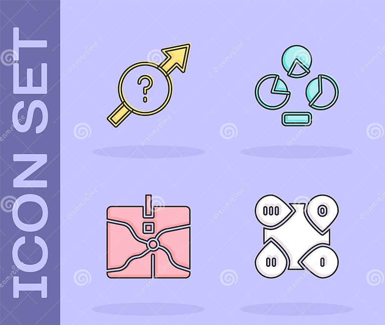Set Infographic Element, Arrow, Intersection Point and Pie Chart ...