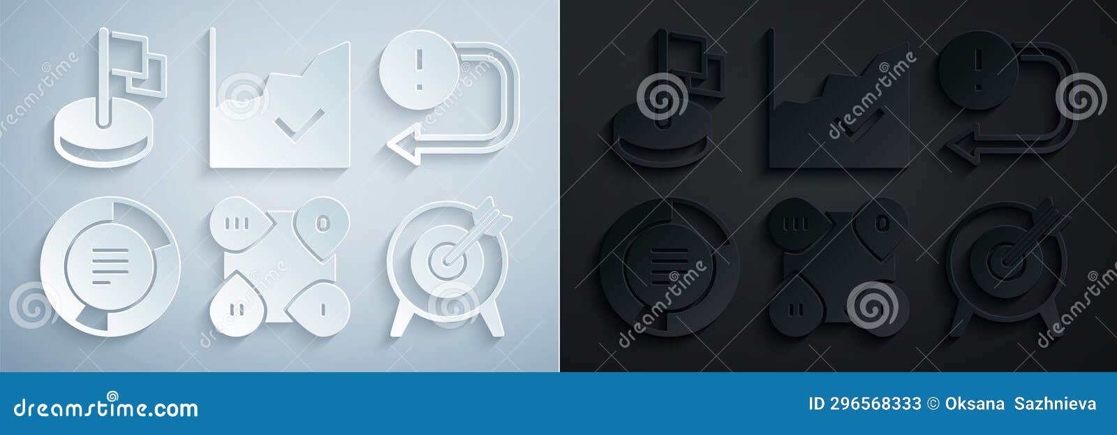 Set Infographic Element, Arrow, Pie Chart Infographic, Target, Financial Growth Increase and ...