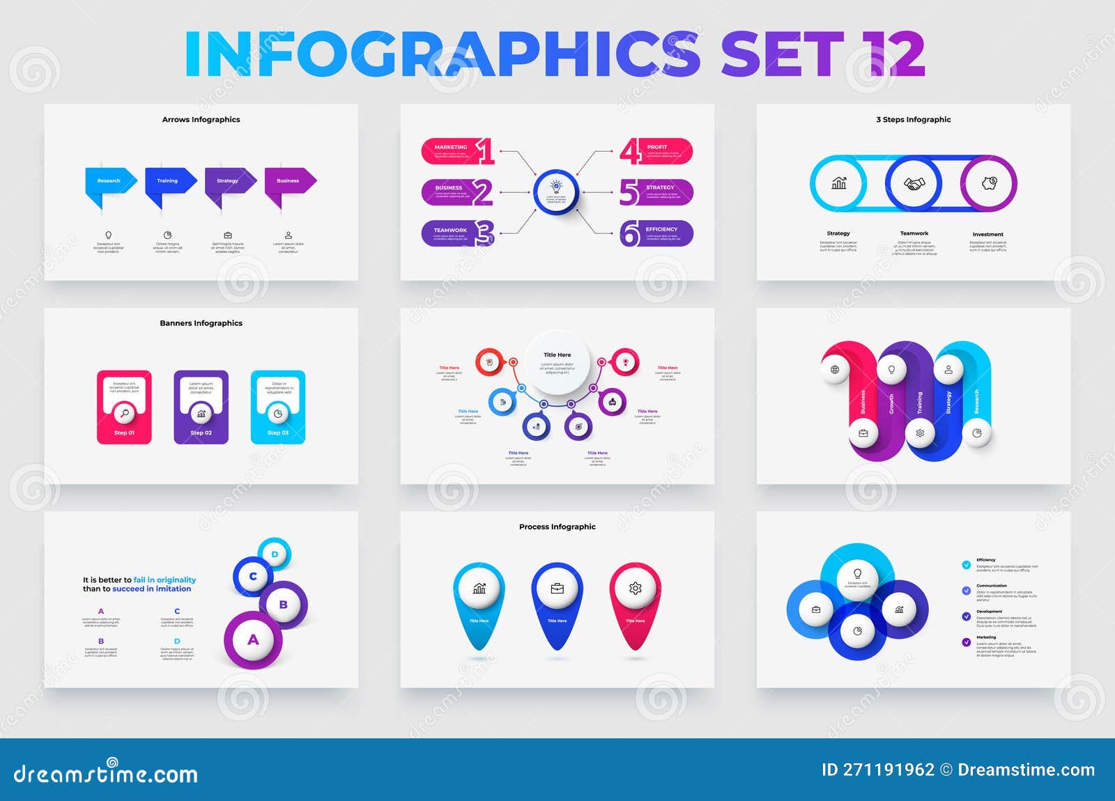 Set of the Infographic Elements. Banners, Arrows, Timelines and ...