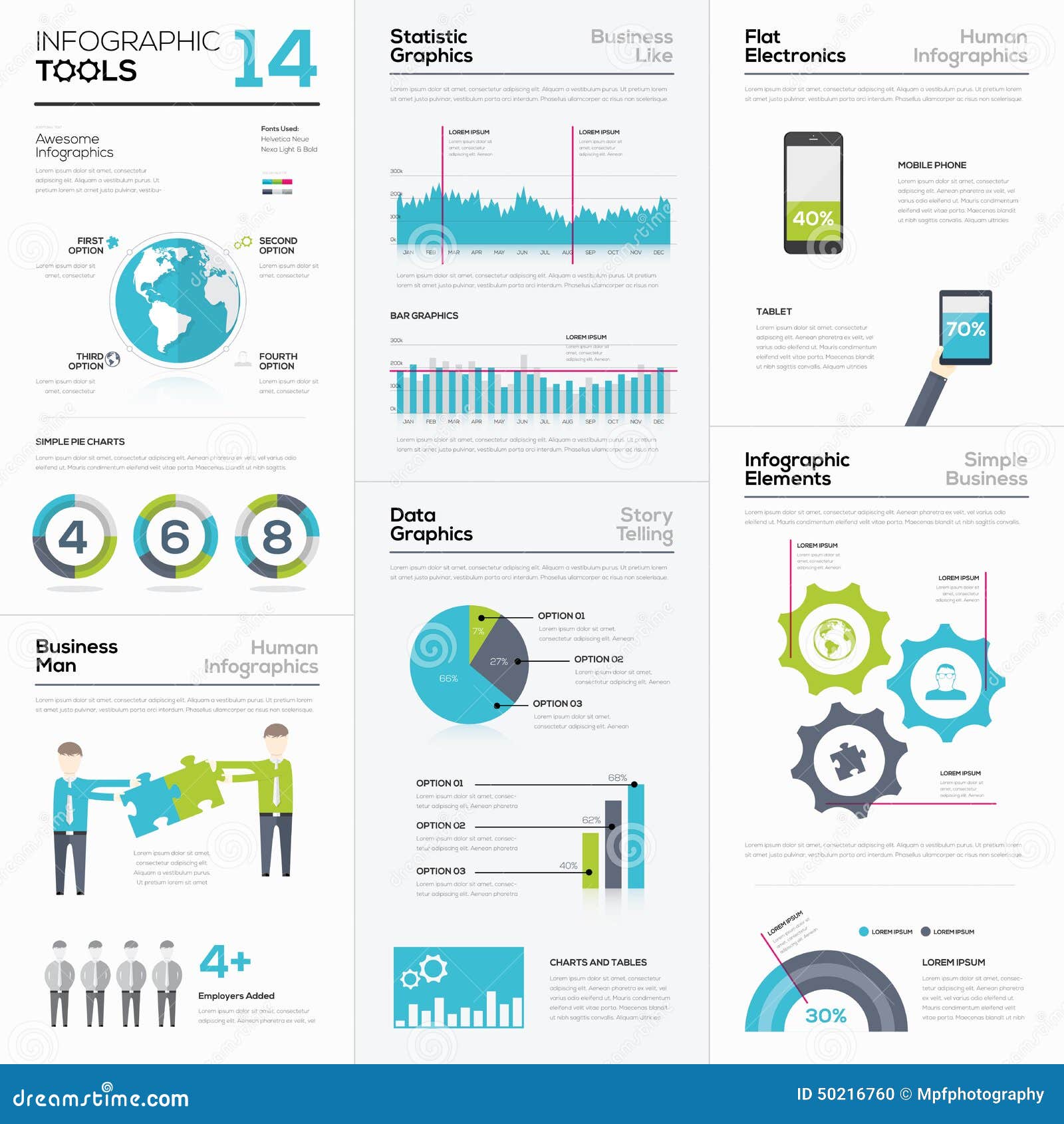 Set of Infographic Elements and Business Graphics Tools Stock Vector ...