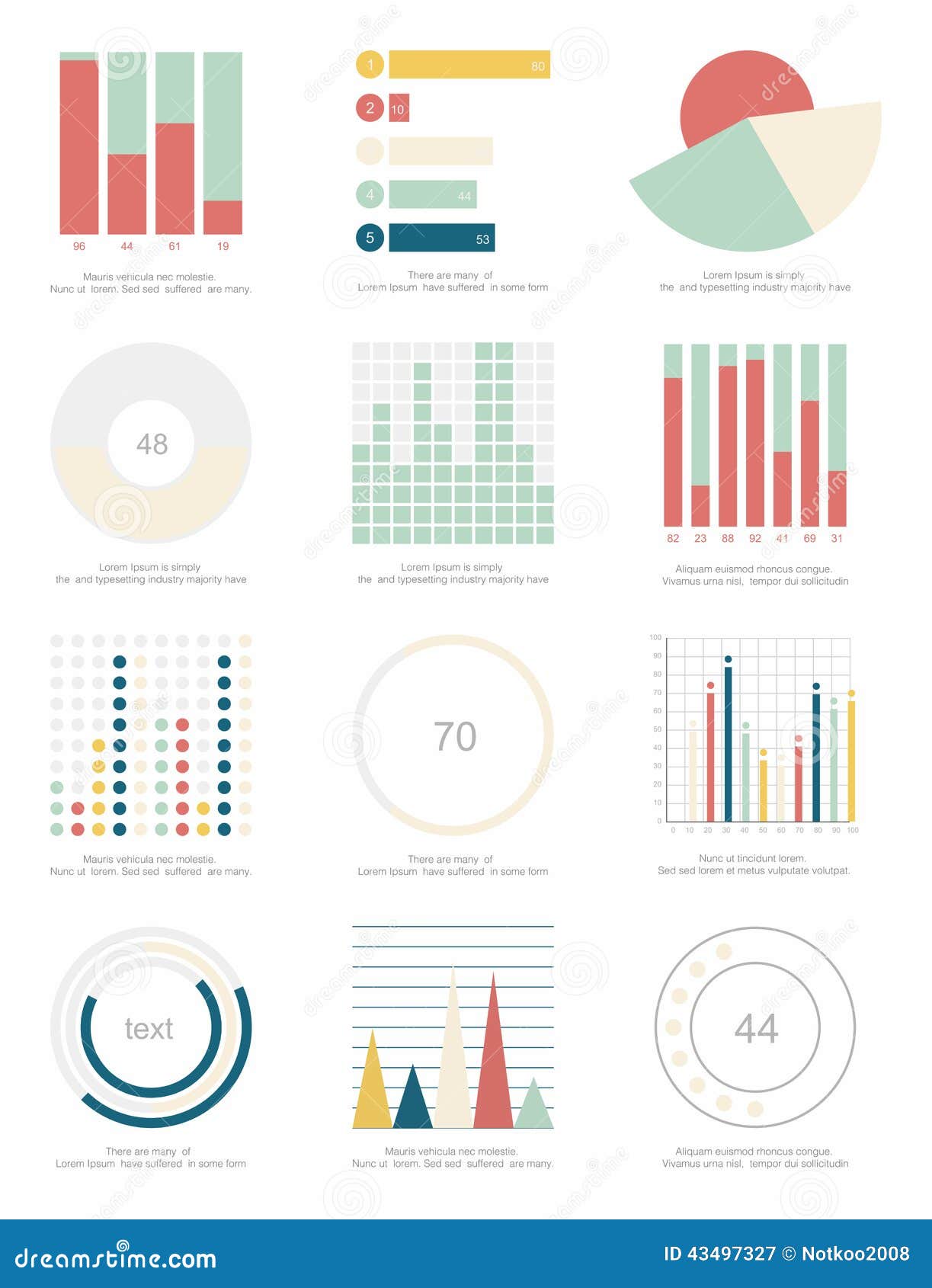 Set of Infographic Elements Stock Vector - Illustration of social, data ...