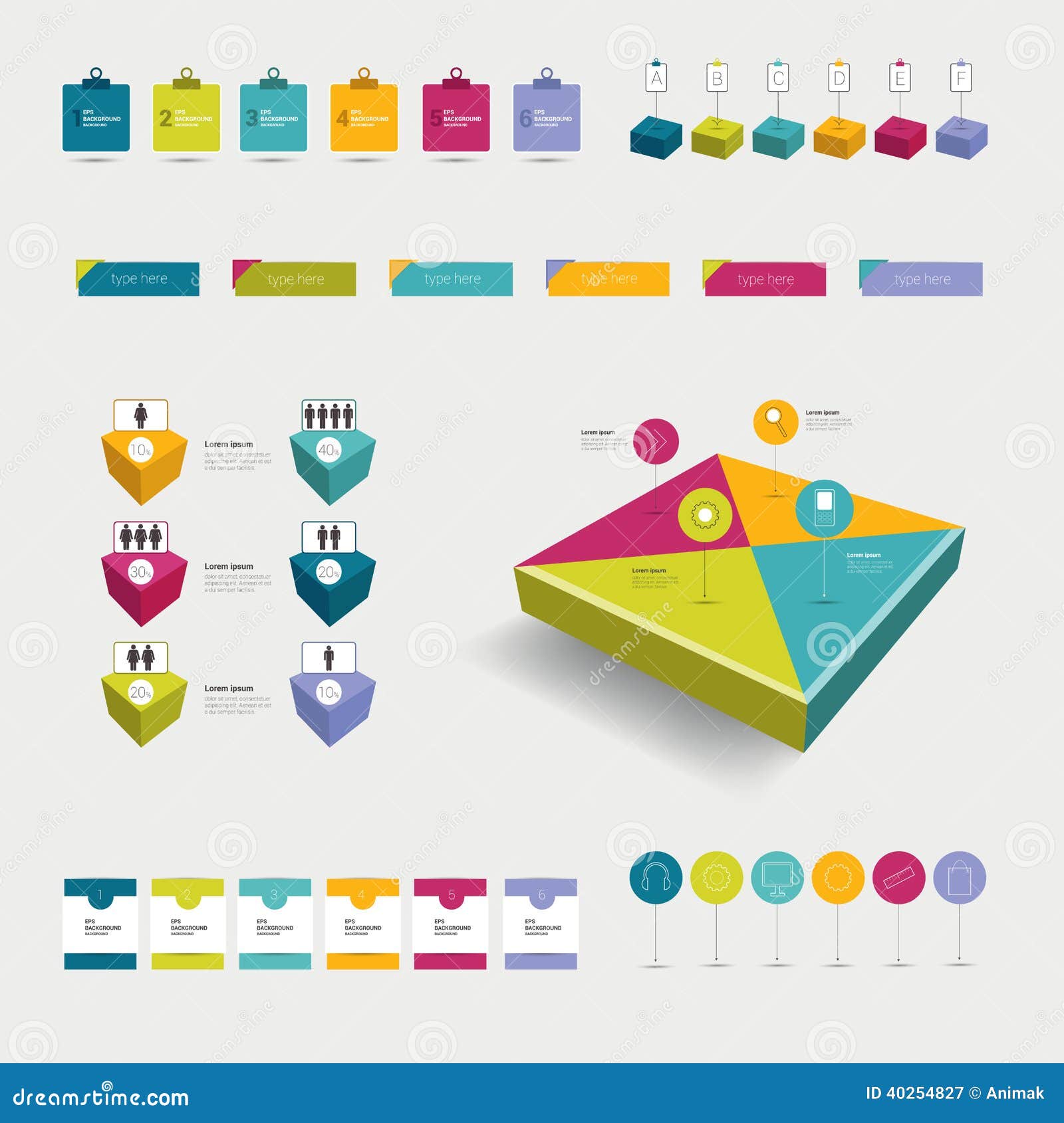 Set of Infographic Elements. Stock Vector - Illustration of design ...