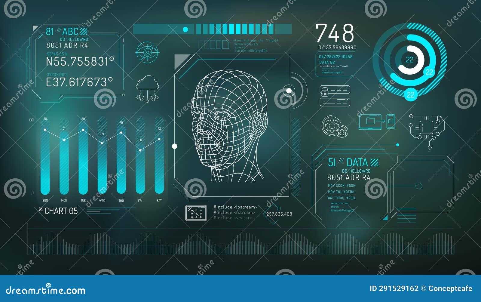 Set of Infographic Elements about Data Protection. Stock Illustration ...