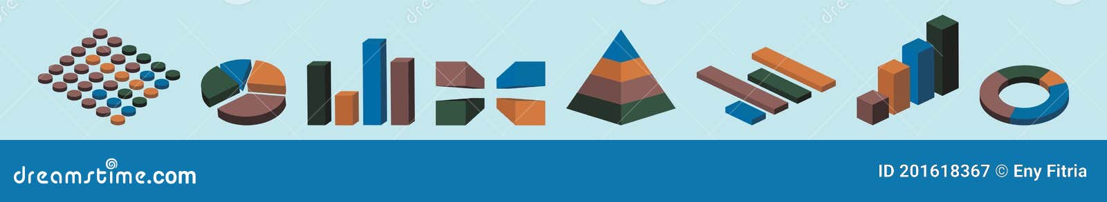 Set of Infographic Elements Data Visualization. Cartoon Icon Design ...