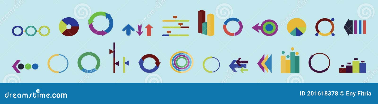 Set of Infographic Elements Data Visualization. Cartoon Icon Design ...