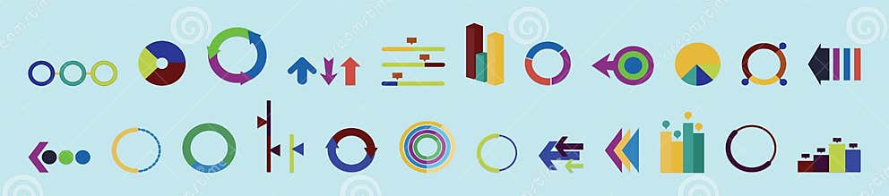 Set of Infographic Elements Data Visualization. Cartoon Icon Design ...