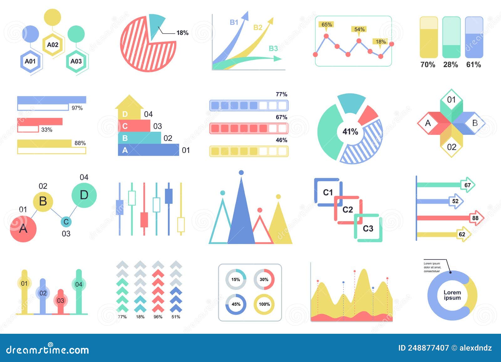 Set of Infographic Elements Data Visualization Vector Design Template ...