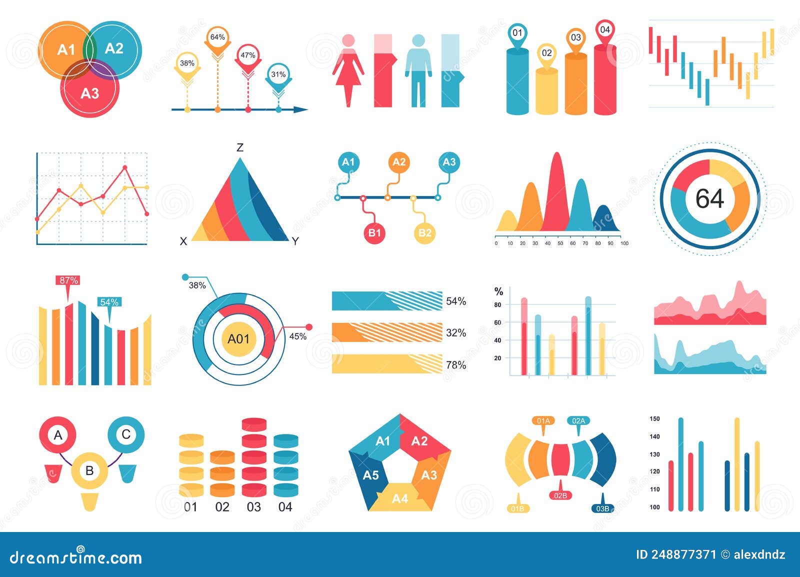Set Of Infographic Elements Data Visualization Vector Design Template ...