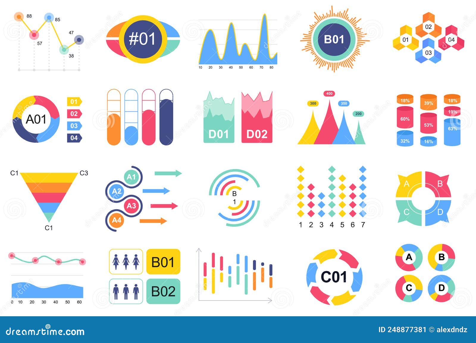 Set of Infographic Elements Data Visualization Vector Design Template ...