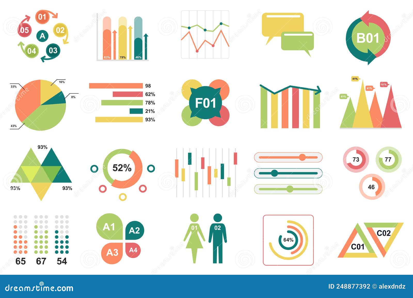 Set of Infographic Elements Data Visualization Vector Design Template ...