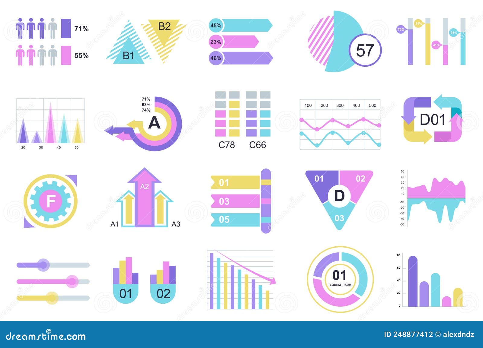 Set of Infographic Elements Data Visualization Vector Design Template ...