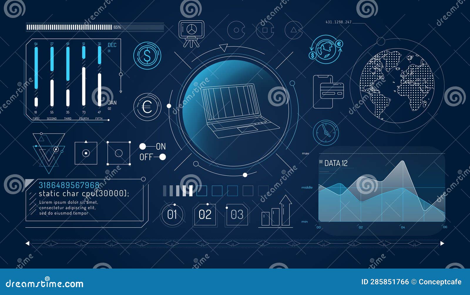 Set of Infographic Elements about E-payments and International ...