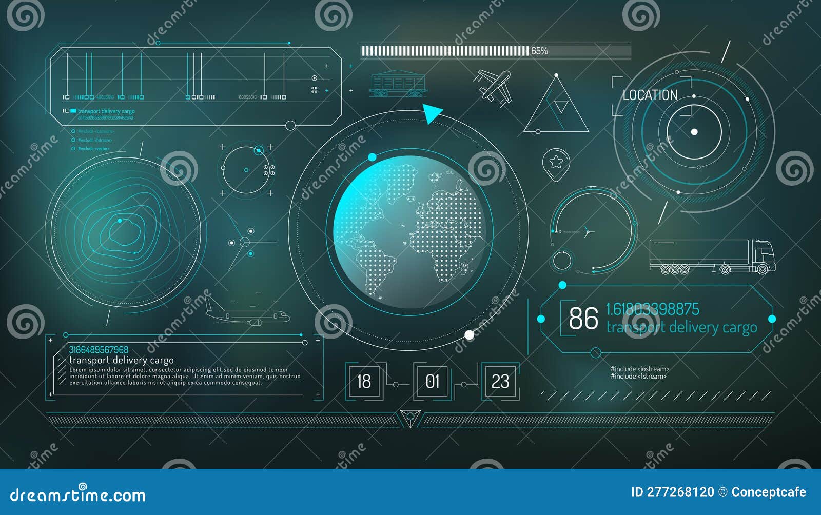 Set of Infographic Elements about Geolocation and Transportation ...