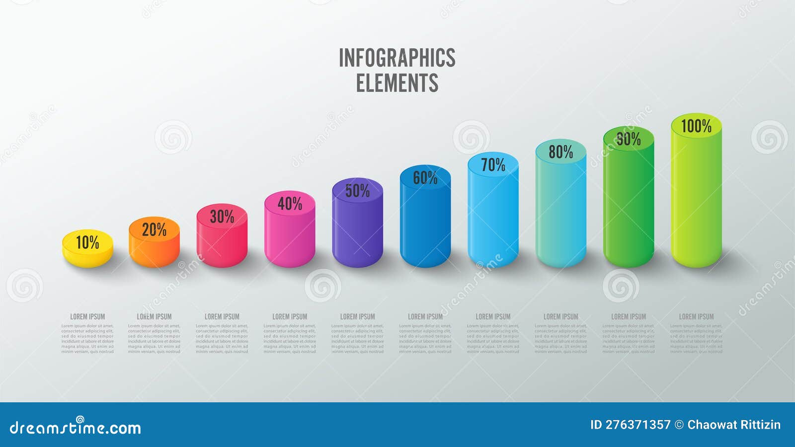 Set of Infographic Elements for Graph, Chart or Diagram in the Form of ...
