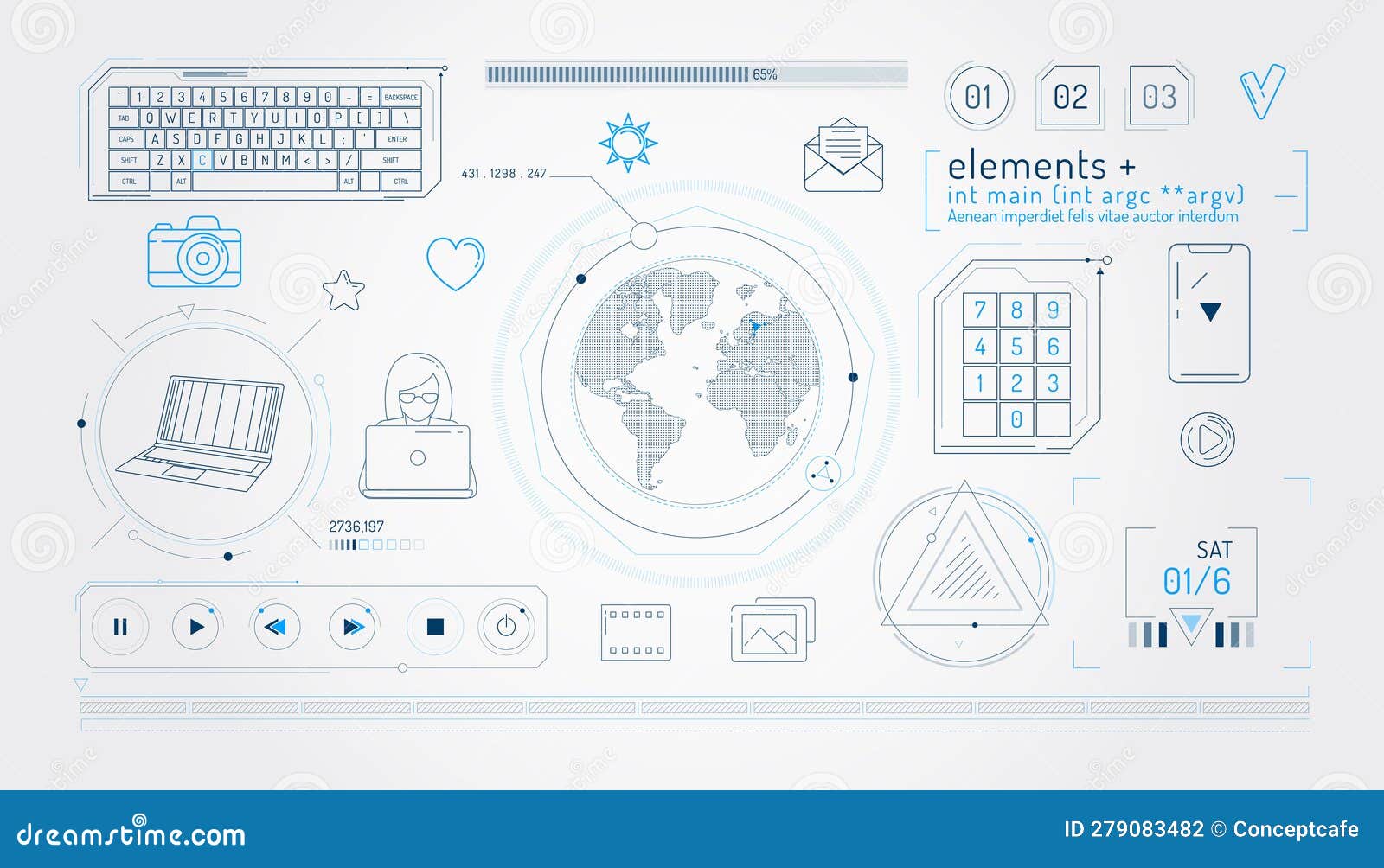 Set of Infographic Elements about Internet Communication and Global ...