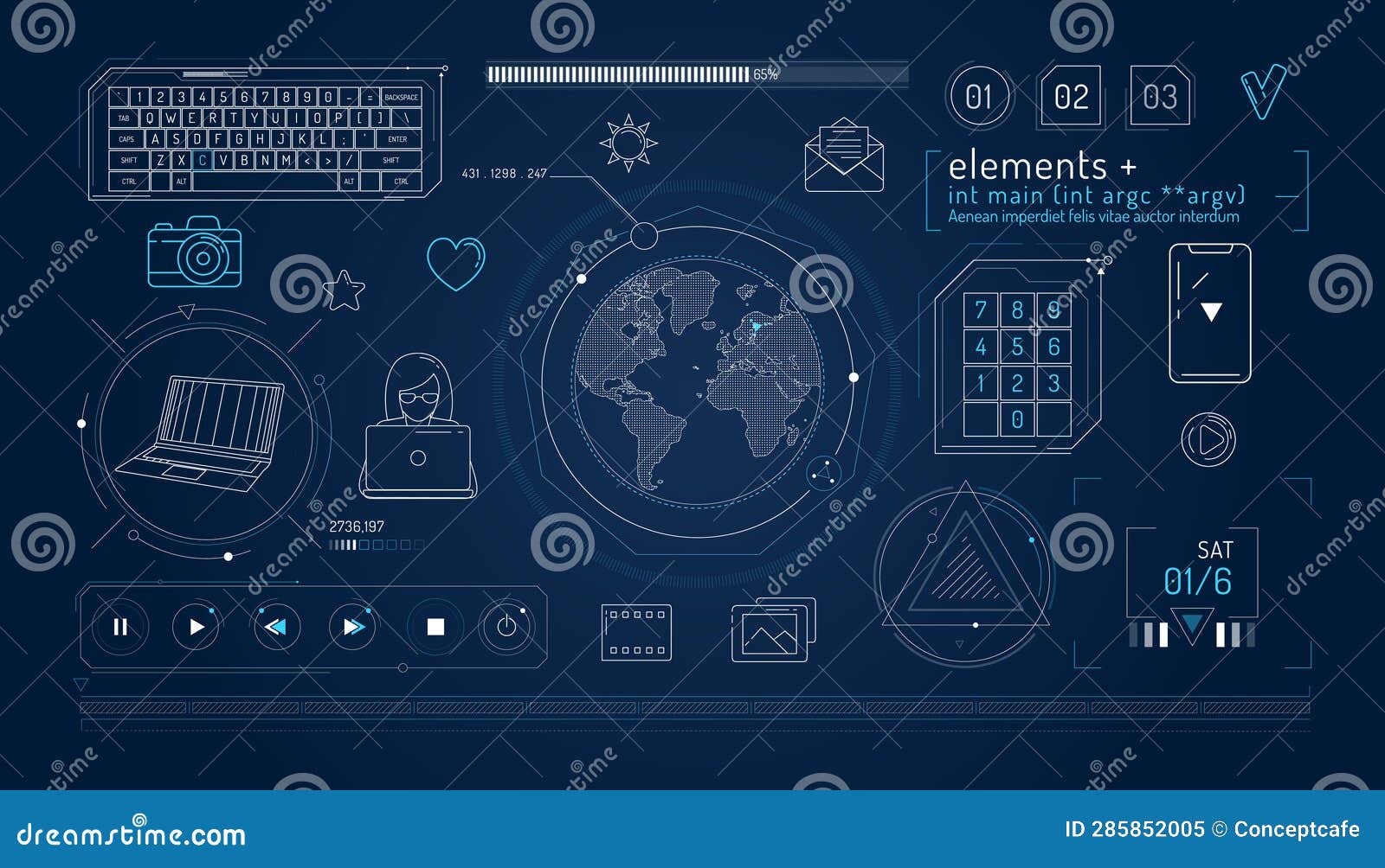 Set of Infographic Elements about Internet Communication and Global ...