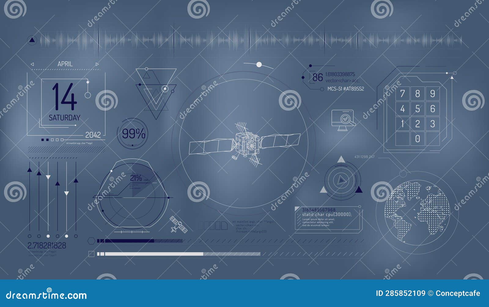 Set of Infographic Elements about Satellite Data Entry. Stock Vector ...