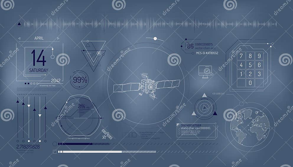Set of Infographic Elements about Satellite Data Entry. Stock Vector ...